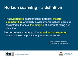Dr Harry Woodroof: Introduction to Horizon Scanning | PPTX