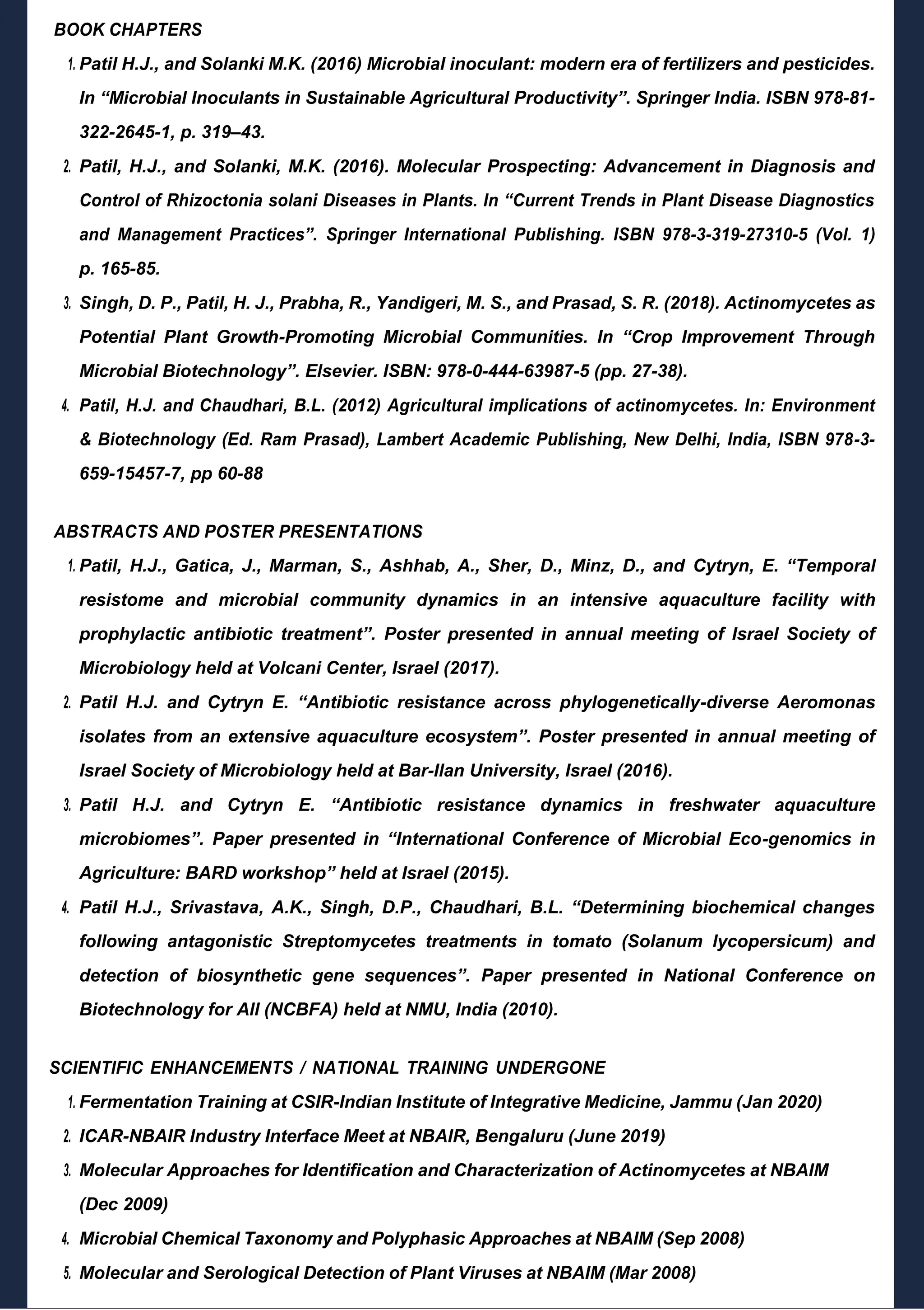 Dr Hemant Patil Curriculum Vitae Profile | PDF