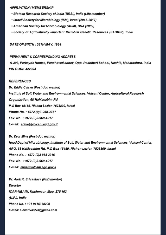 Dr Hemant Patil Curriculum Vitae Profile | PDF