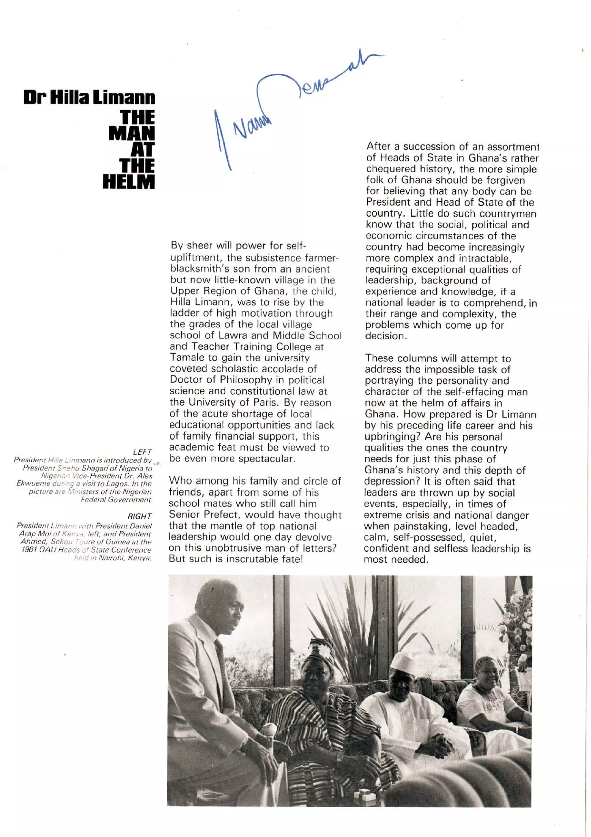 Who was President Hilla Limann of Ghana? | PDF