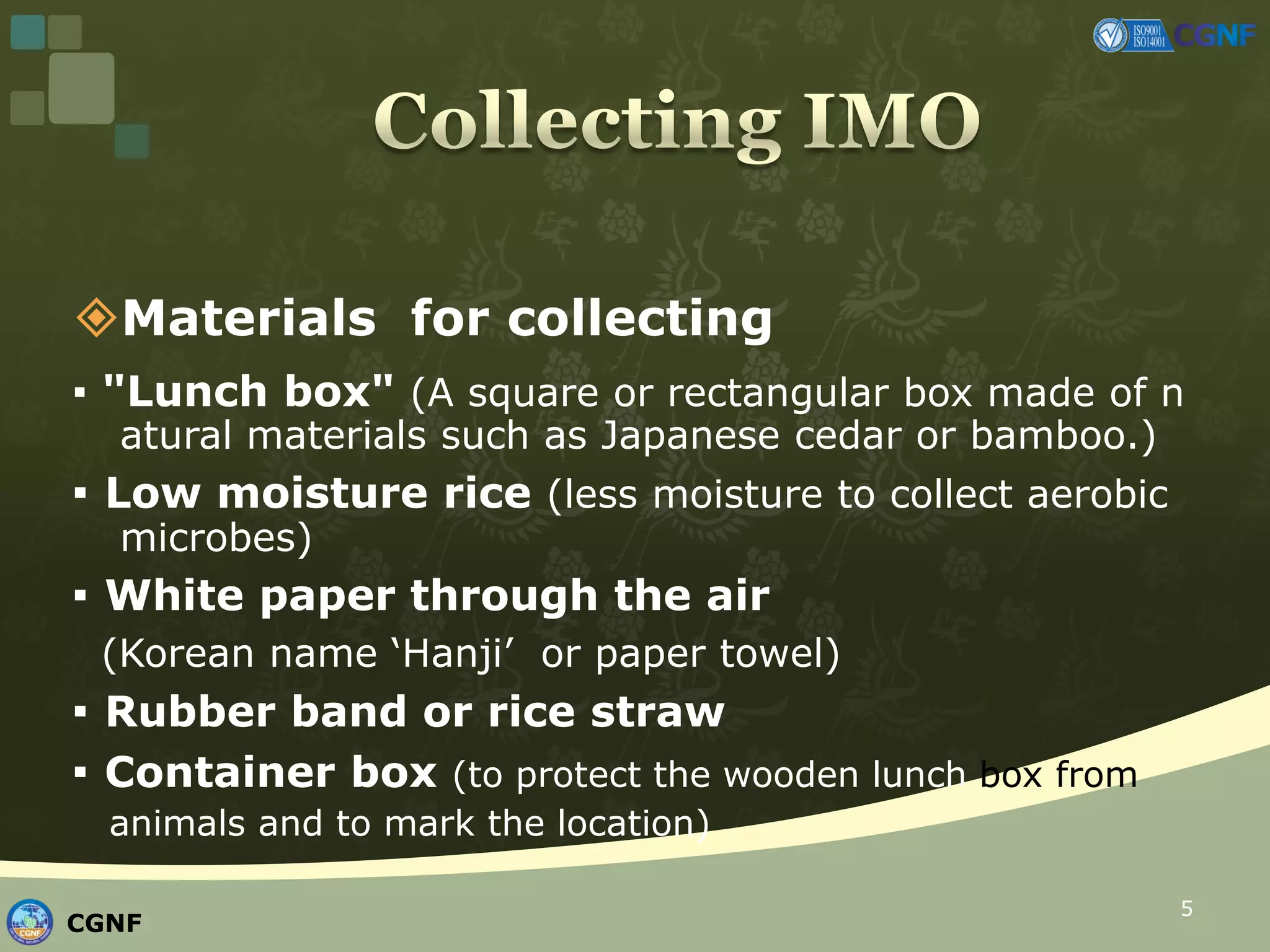 INDIGENOUS MICROORGANISM (IMO1-5) BY DR PARK | PDF