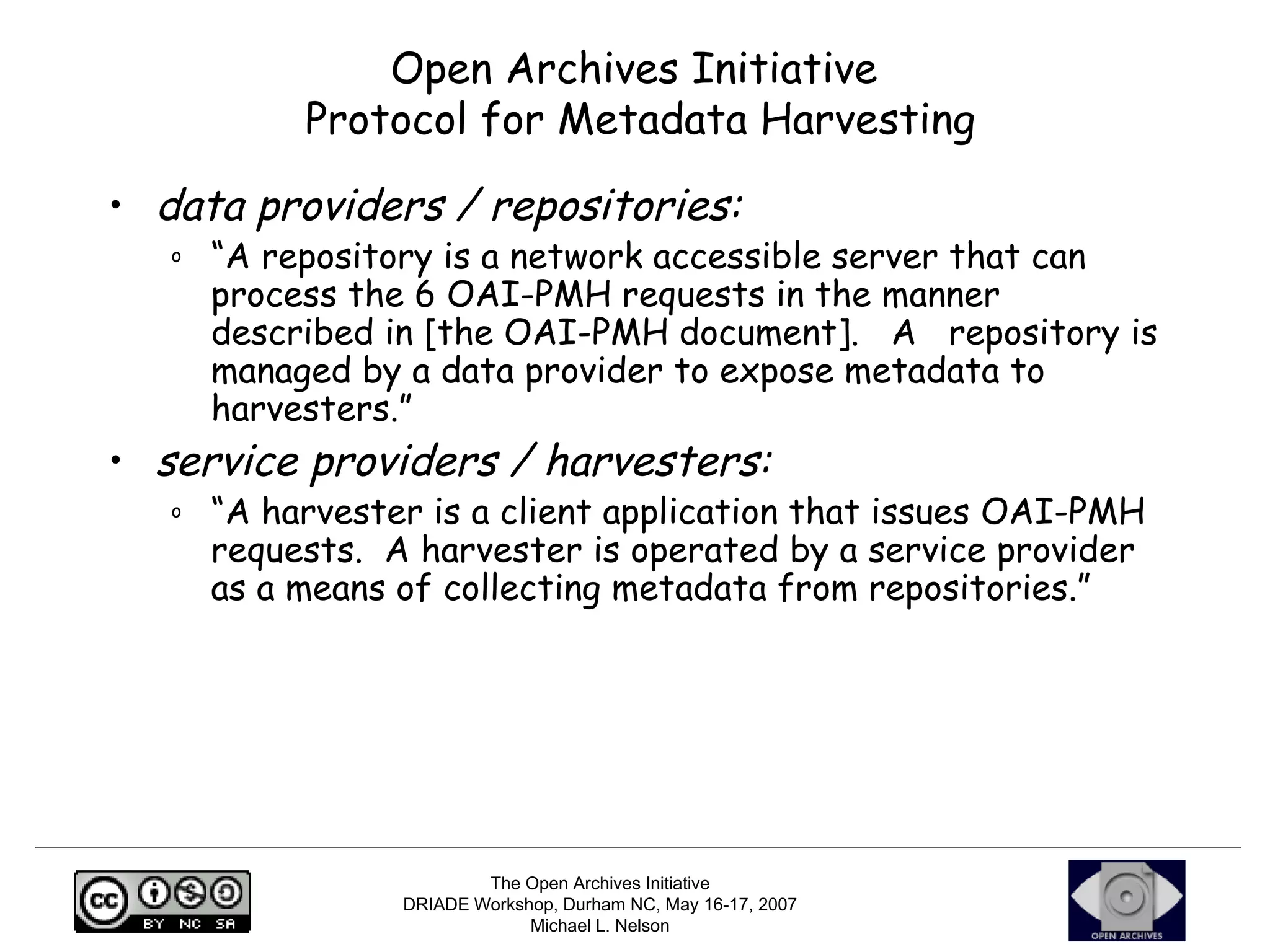 The Open Archives Initiative | PPT