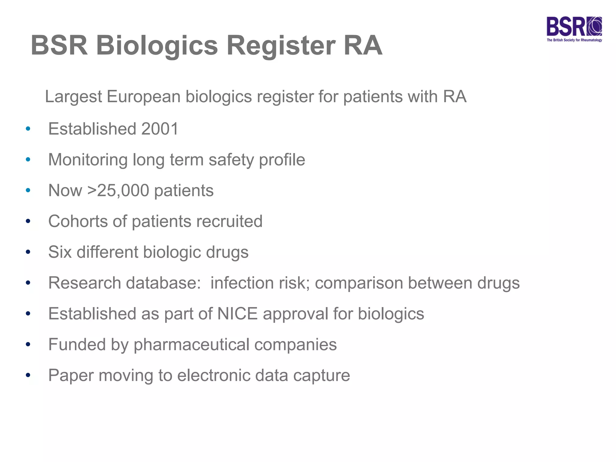 Dr Ian Rowe developing a national audit of rheumatoid and early ...