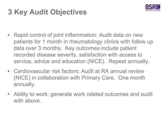 Dr Ian Rowe developing a national audit of rheumatoid and early ...