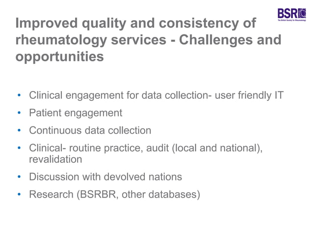 Dr Ian Rowe developing a national audit of rheumatoid and early ...