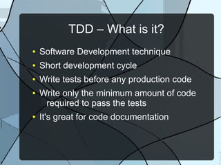 Test Driven Development with PHP | PPT