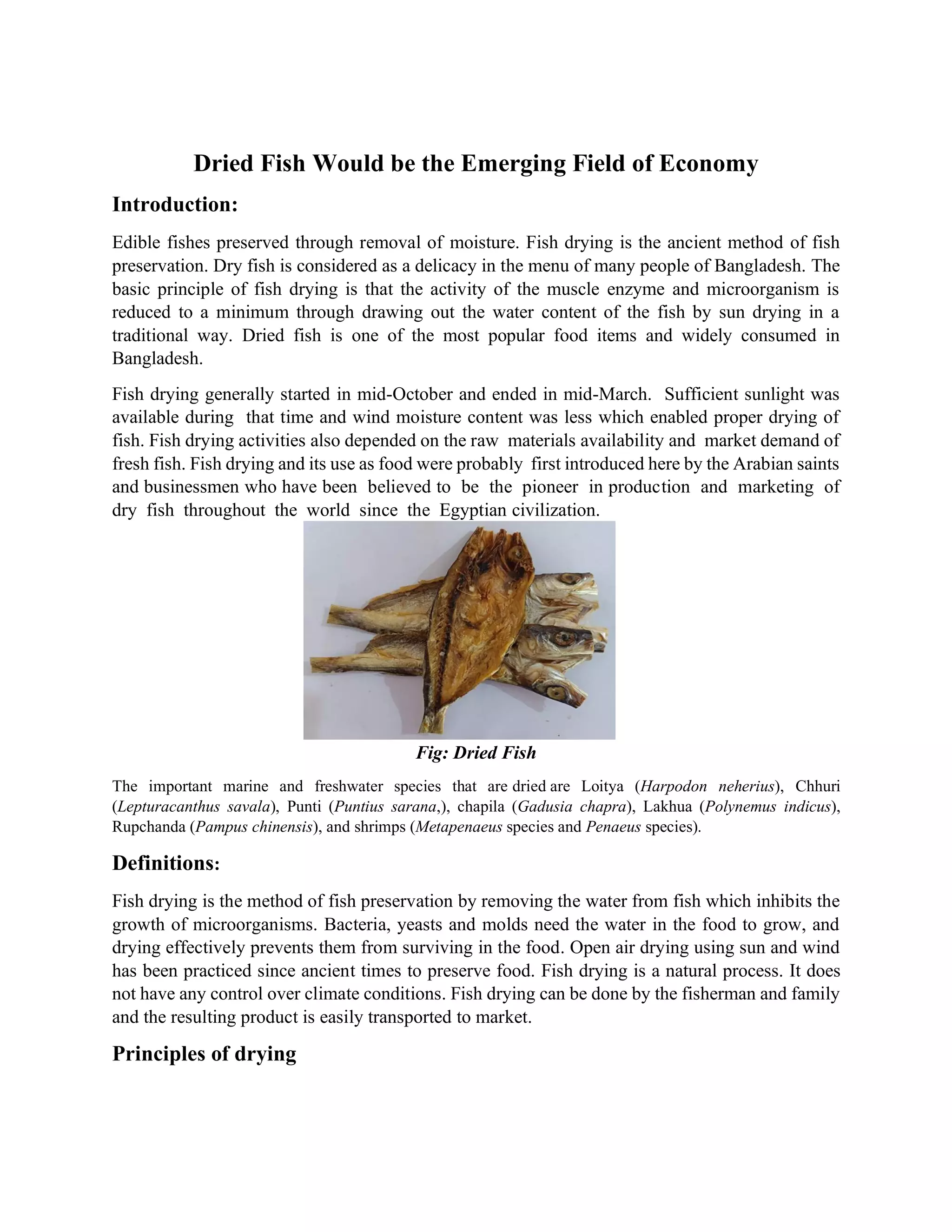 Dried fish would be the emerging field of economy | PDF