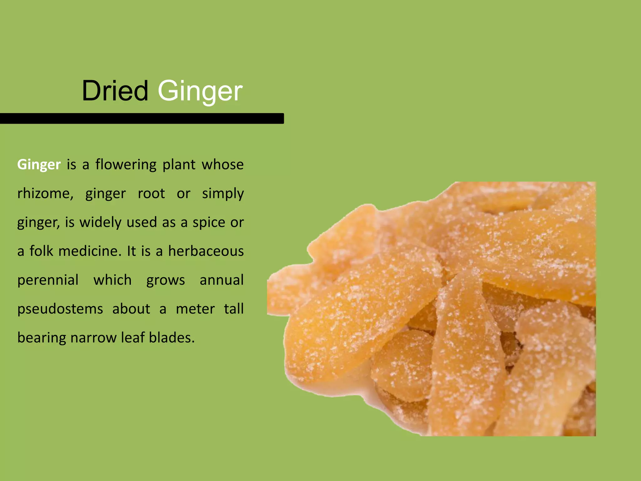 Dried ginger nutrition facts | PPT