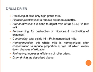 dried milk- Specification, equipment, types | PPTX
