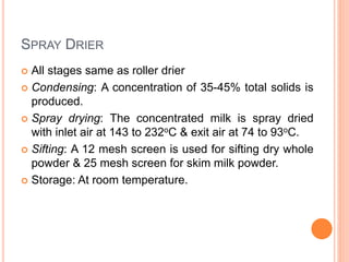 dried milk- Specification, equipment, types | PPT