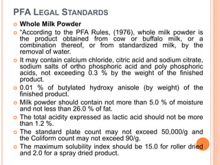 dried milk- Specification, equipment, types | PPTX | Chemistry | Science