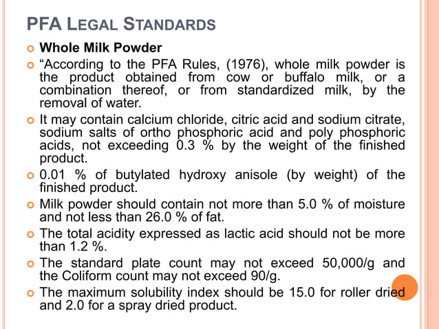 dried milk- Specification, equipment, types | PPTX | Chemistry | Science