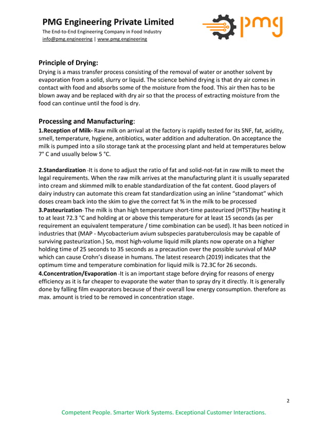 Dried milk powders- Processing and Manufacturing- Introduction ...