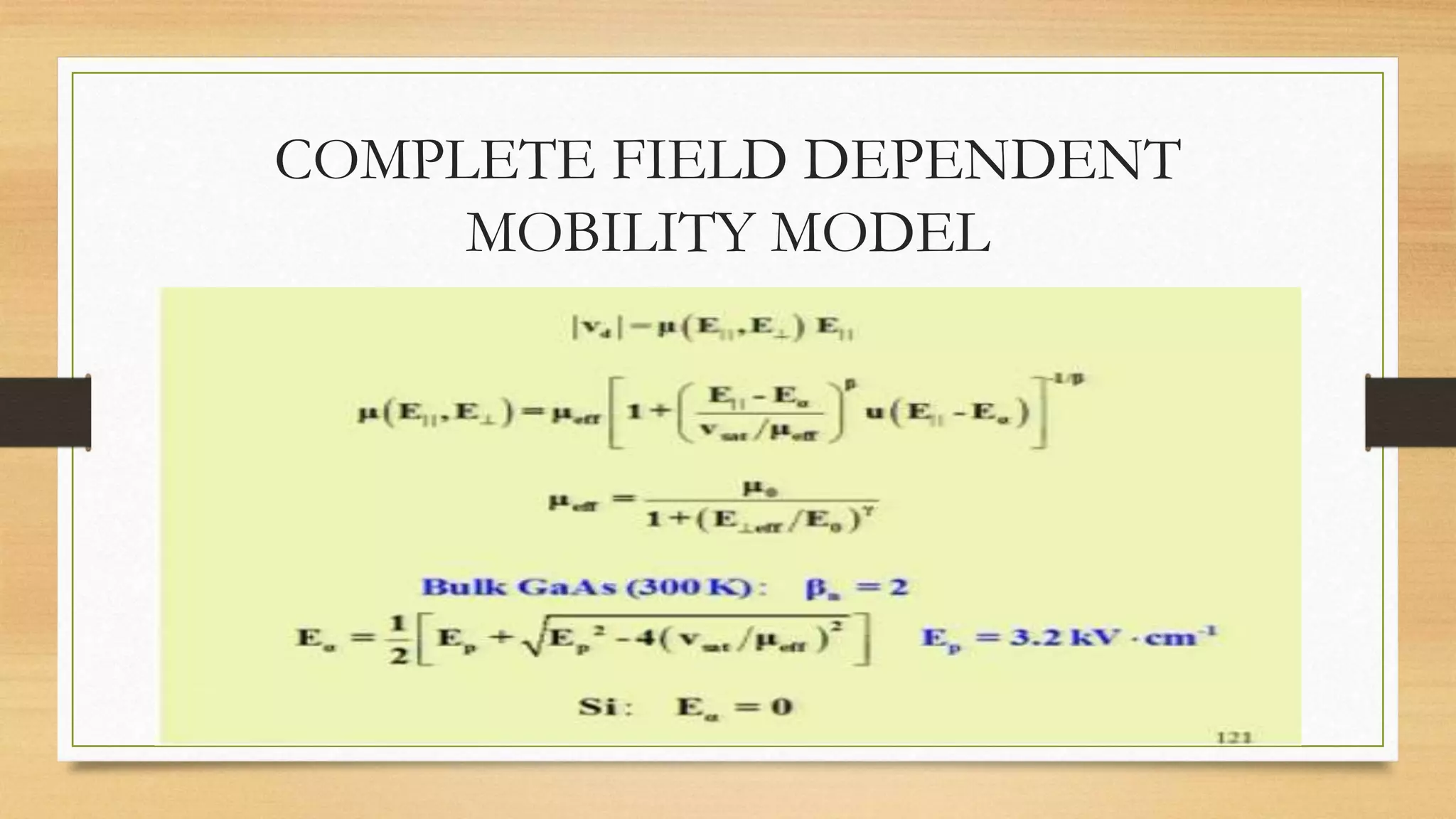 Drift diffusion transport model | PPTX
