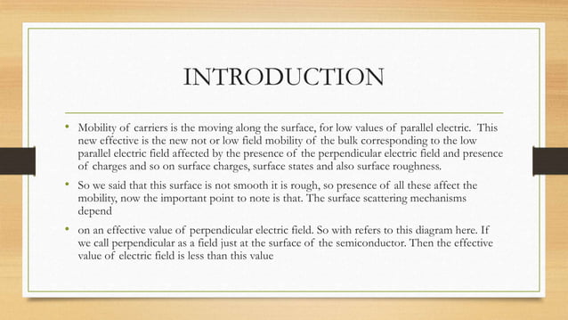 Drift diffusion transport model | PPTX