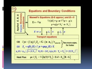 Drift diffusion transport model equations and boundary conditions | PPTX