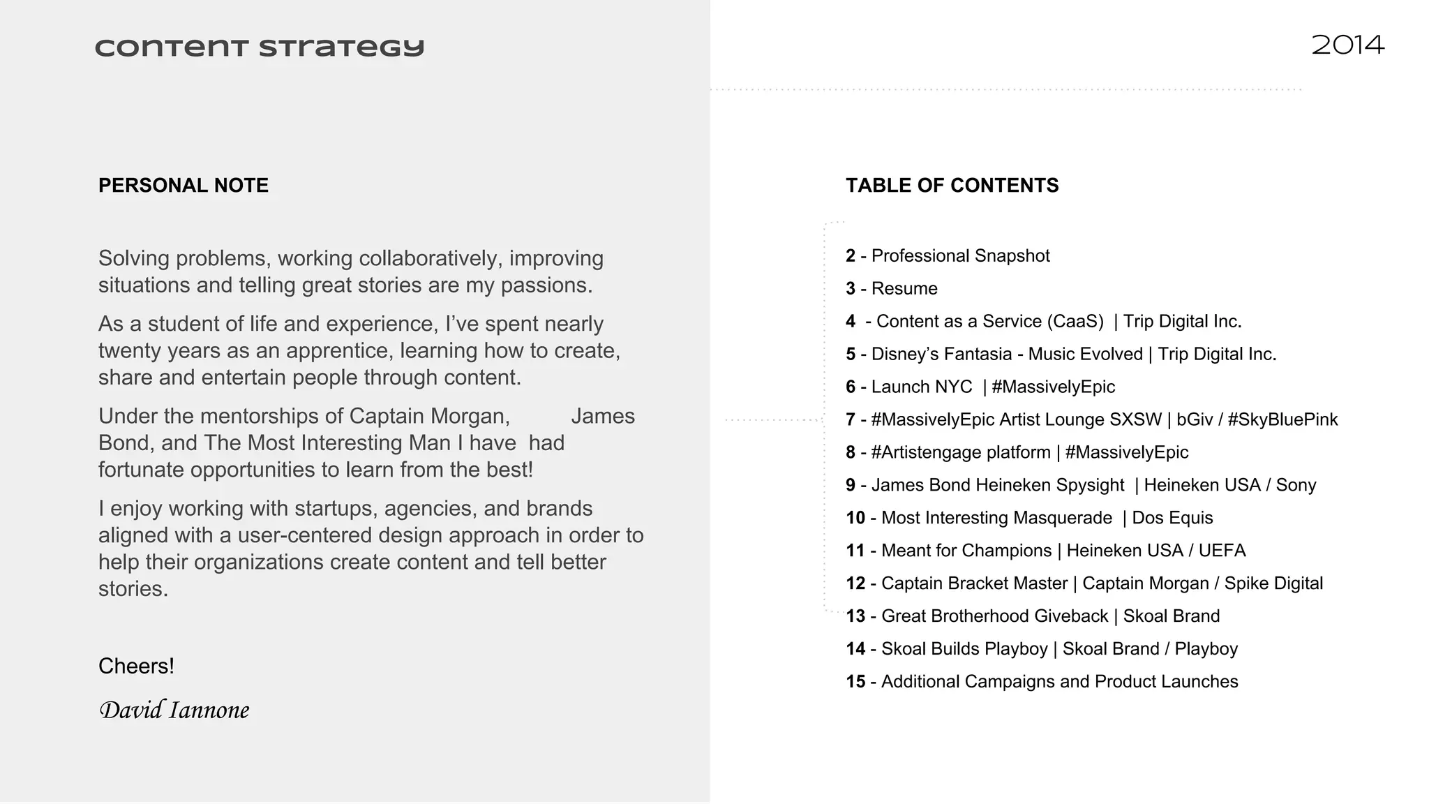 Integrated Content Strategy Portfolio (Example) | PPT