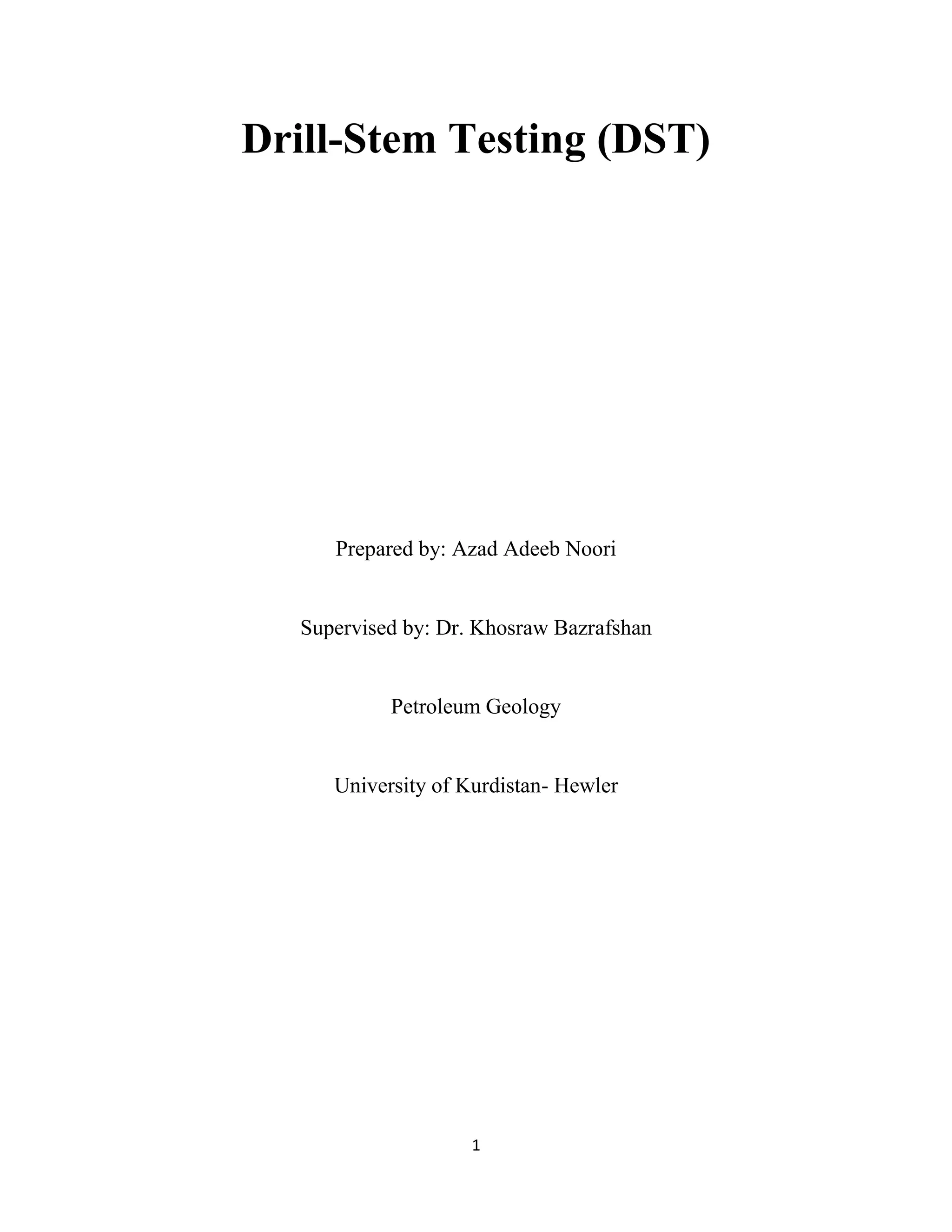 Drill stem testing | PDF