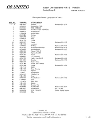 CS Unitec Electric Drills and Drive Units: EHB 16/1.4 S | PDF ...