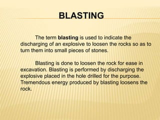 Drilling and blasting | PPTX