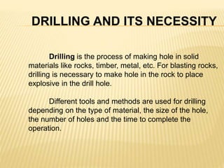Drilling and blasting | PPTX