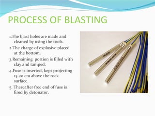 Drilling and blasting powerpoint 2003 | PPT