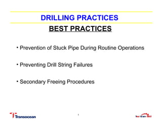 Drilling Best Practices stuck pipe prevention | PPT