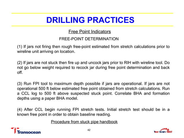 Drilling Best Practices stuck pipe prevention | PPT | Woodworking ...