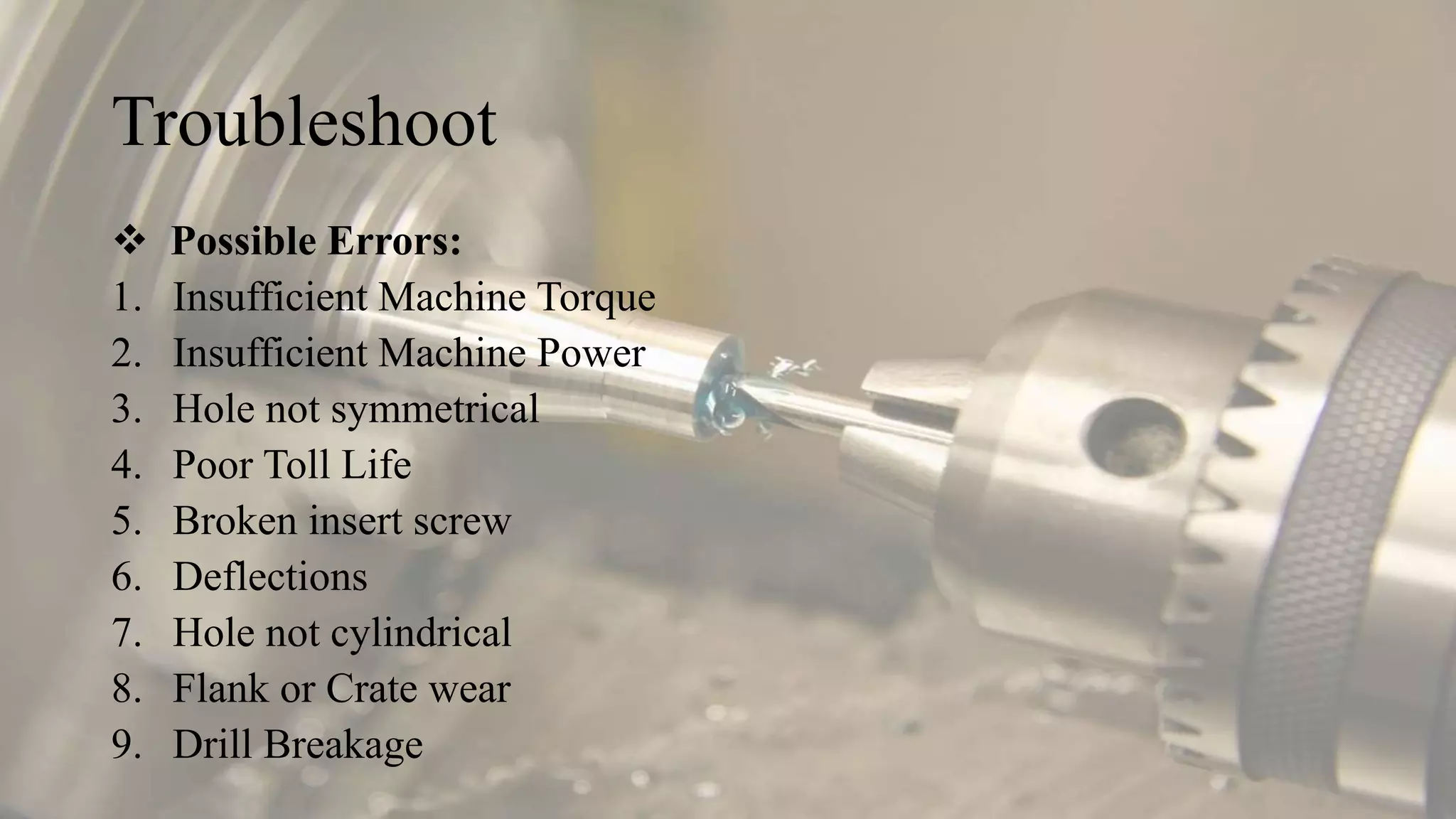 Drilling, boring reaming operation on lathe | PPTX