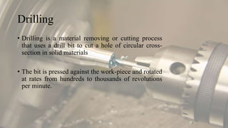 Drilling, boring reaming operation on lathe | PPT