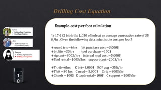 Drilling economics drilling engineering | PPTX