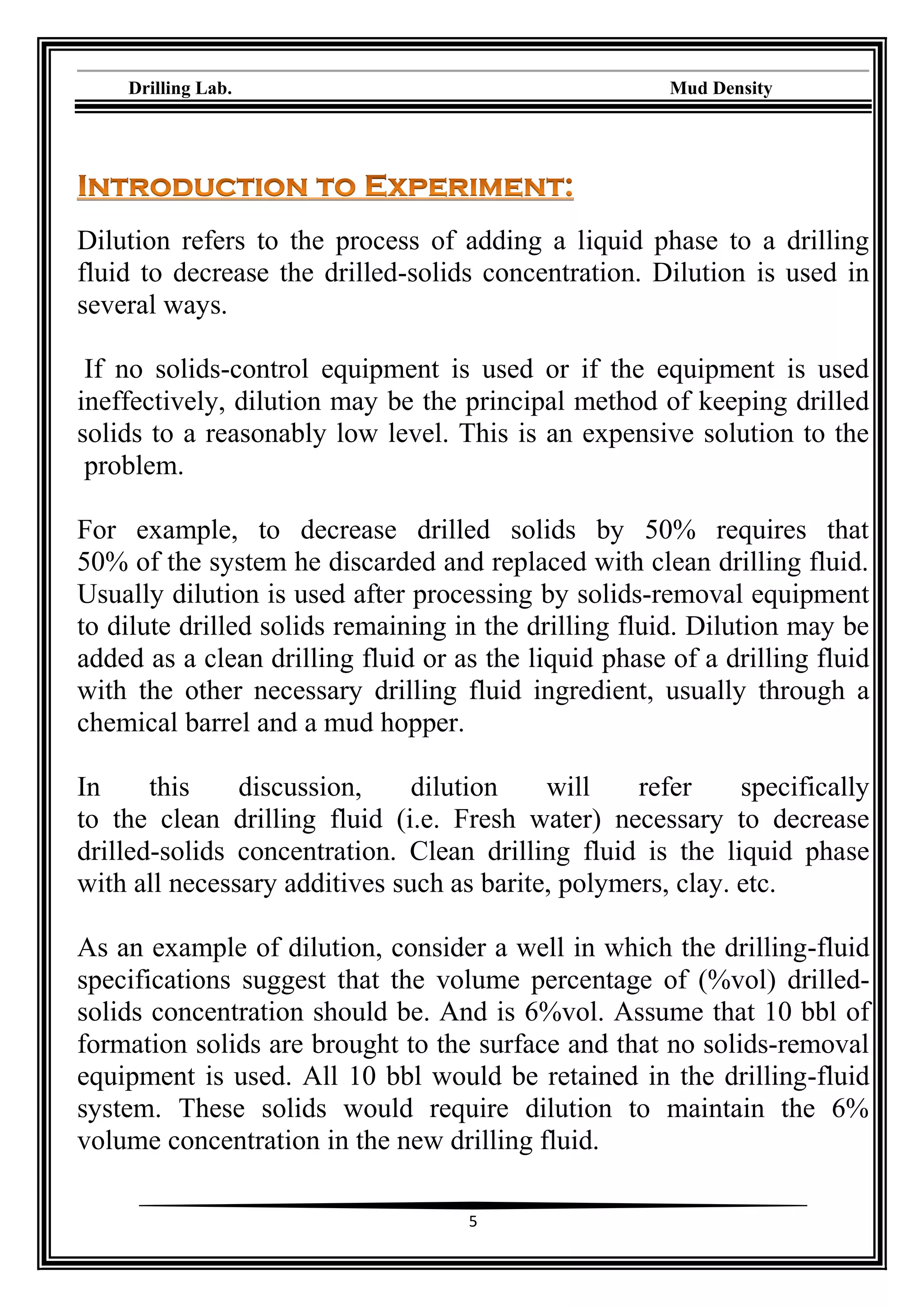Drilling fluid dilution | PDF
