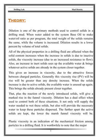 Drilling fluid dilution | PDF