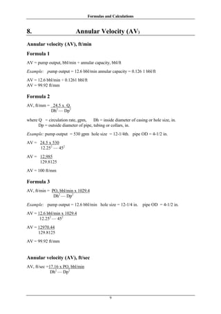 Drilling FORMULAS commonly used in oil and gas | PDF