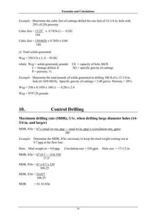 Drilling FORMULAS commonly used in oil and gas | PDF