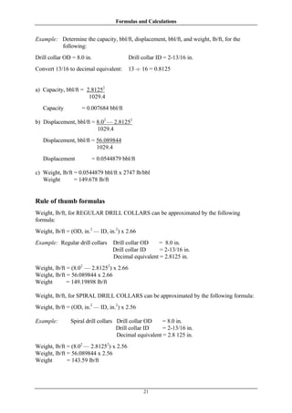 Drilling FORMULAS commonly used in oil and gas | PDF