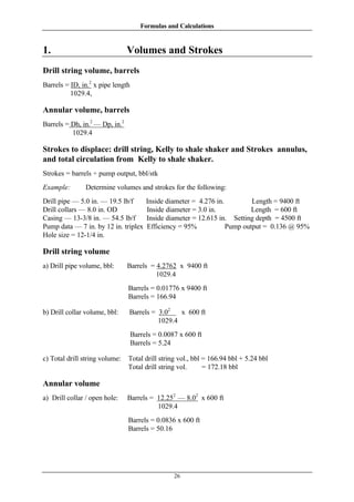 Drilling FORMULAS commonly used in oil and gas | PDF