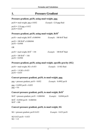 Drilling FORMULAS commonly used in oil and gas | PDF
