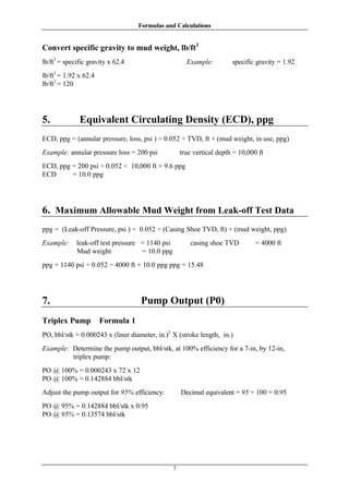 Drilling FORMULAS commonly used in oil and gas | PDF