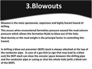 Drilling hazards dependent on mud control masoom | PPTX