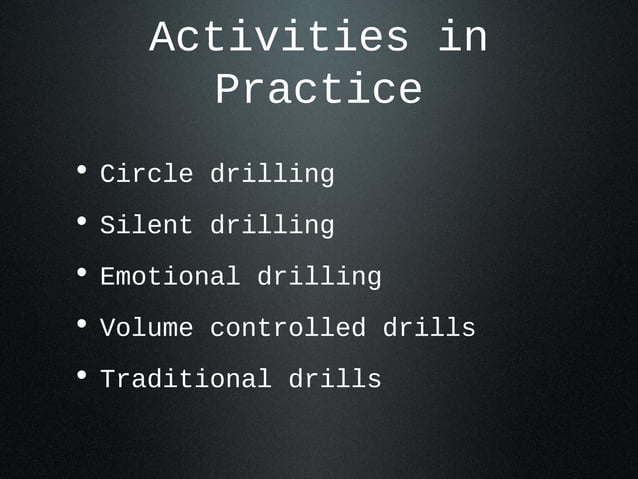 Drilling in the classroom | PPT