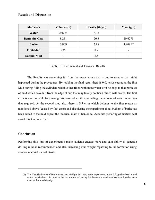 Drilling Lab - Mud Weighting | PDF | Chemistry | Science