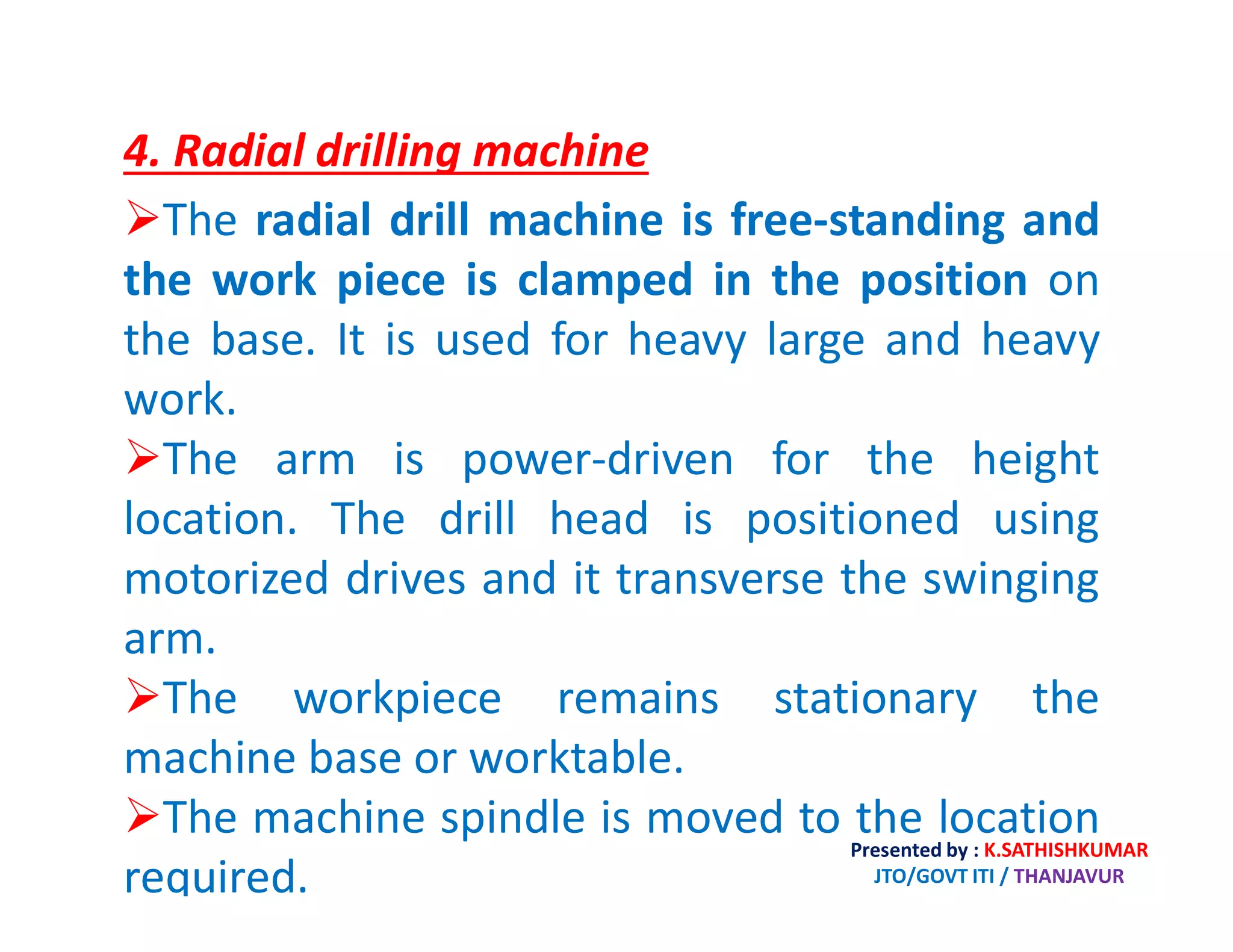 Drilling machine classifications | PDF