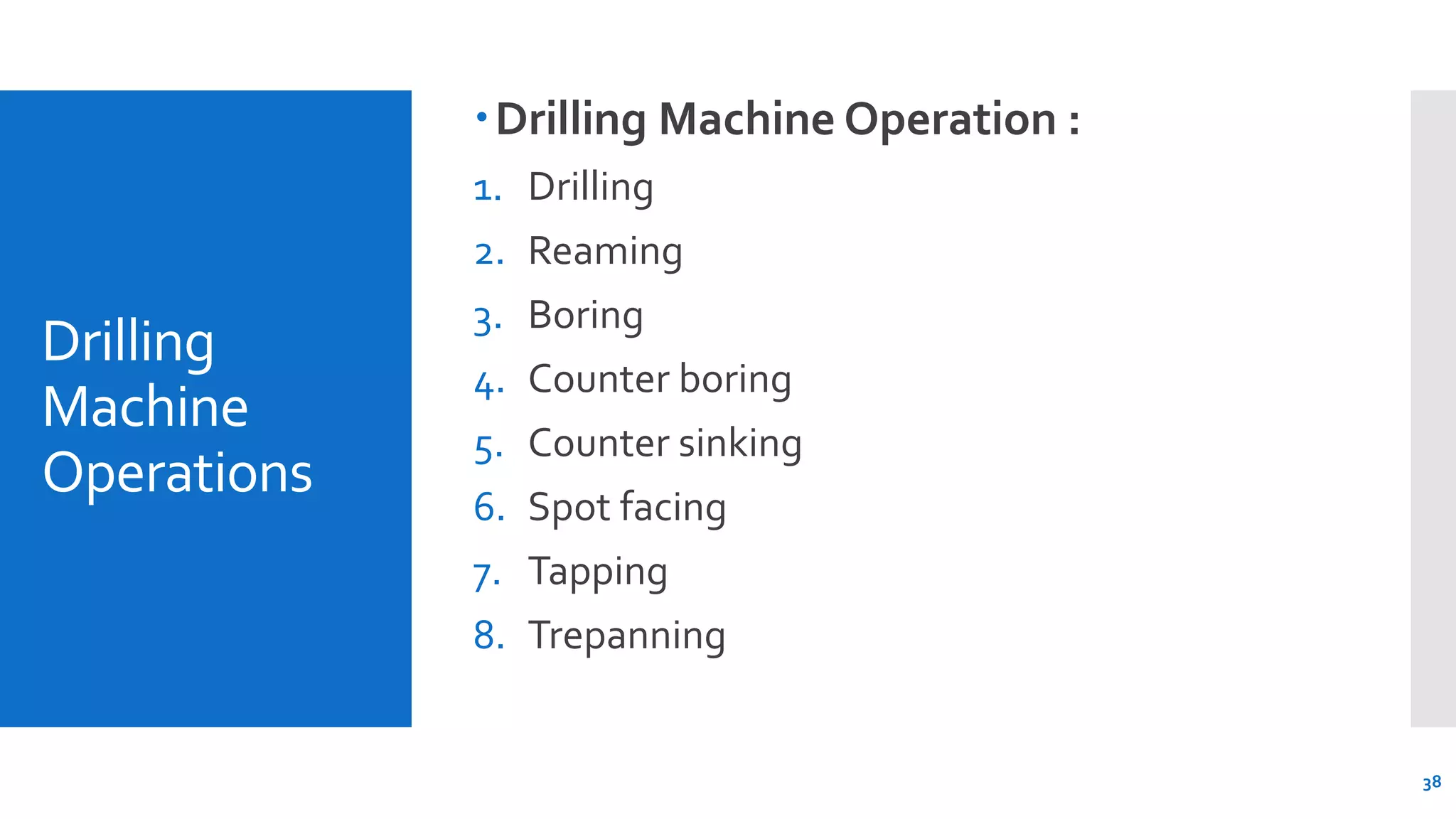 Drilling machines and operations | PPTX