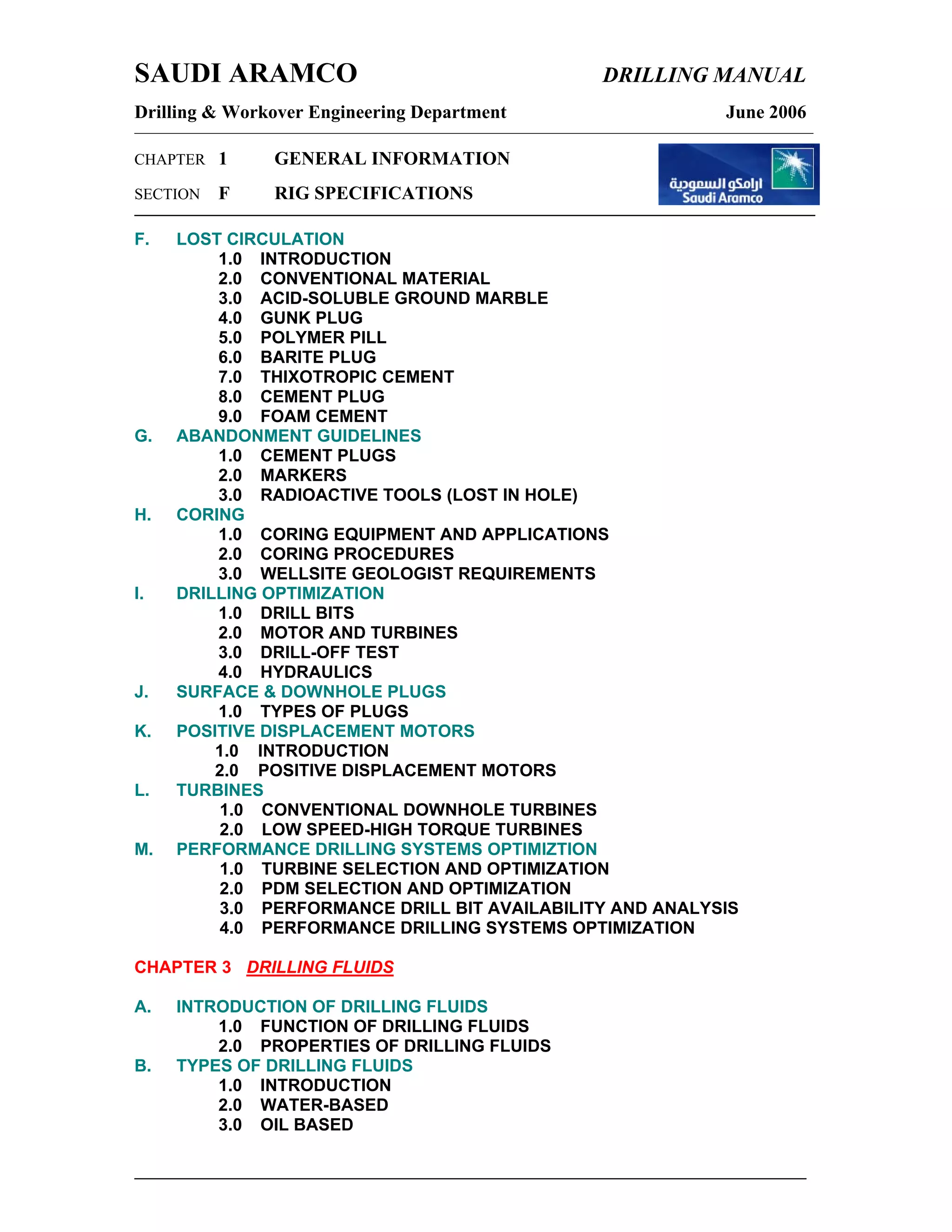 Drilling manual index | PDF