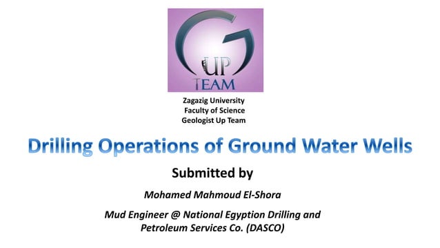 Drilling Operations of Ground Water Wells Up-Geologist Team Zagazig ...