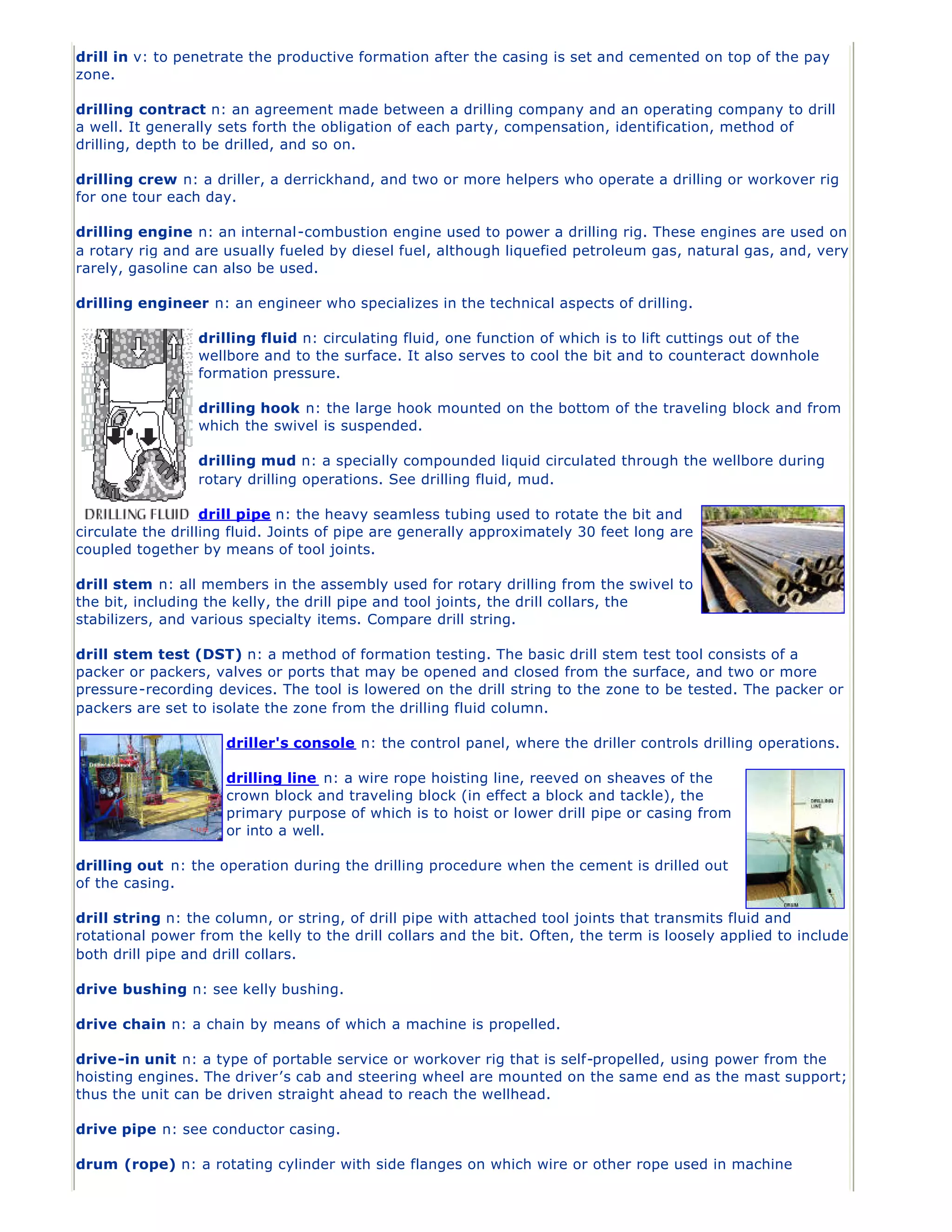 Drilling rig components ( illustrated glossary ) | PDF
