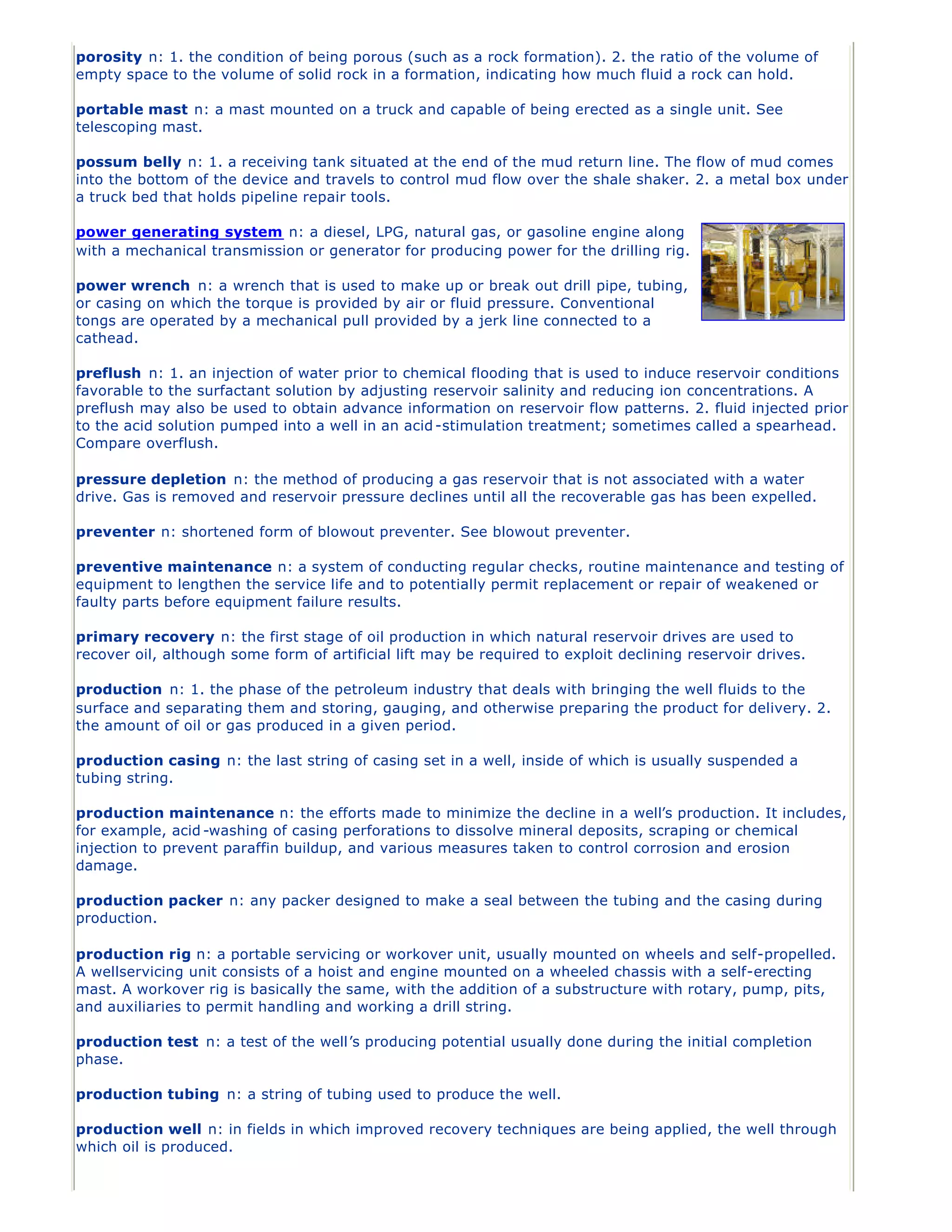 Drilling rig components ( illustrated glossary ) | PDF