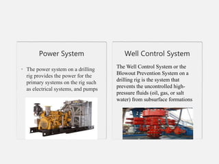 Drilling rigs and operations | PPTX