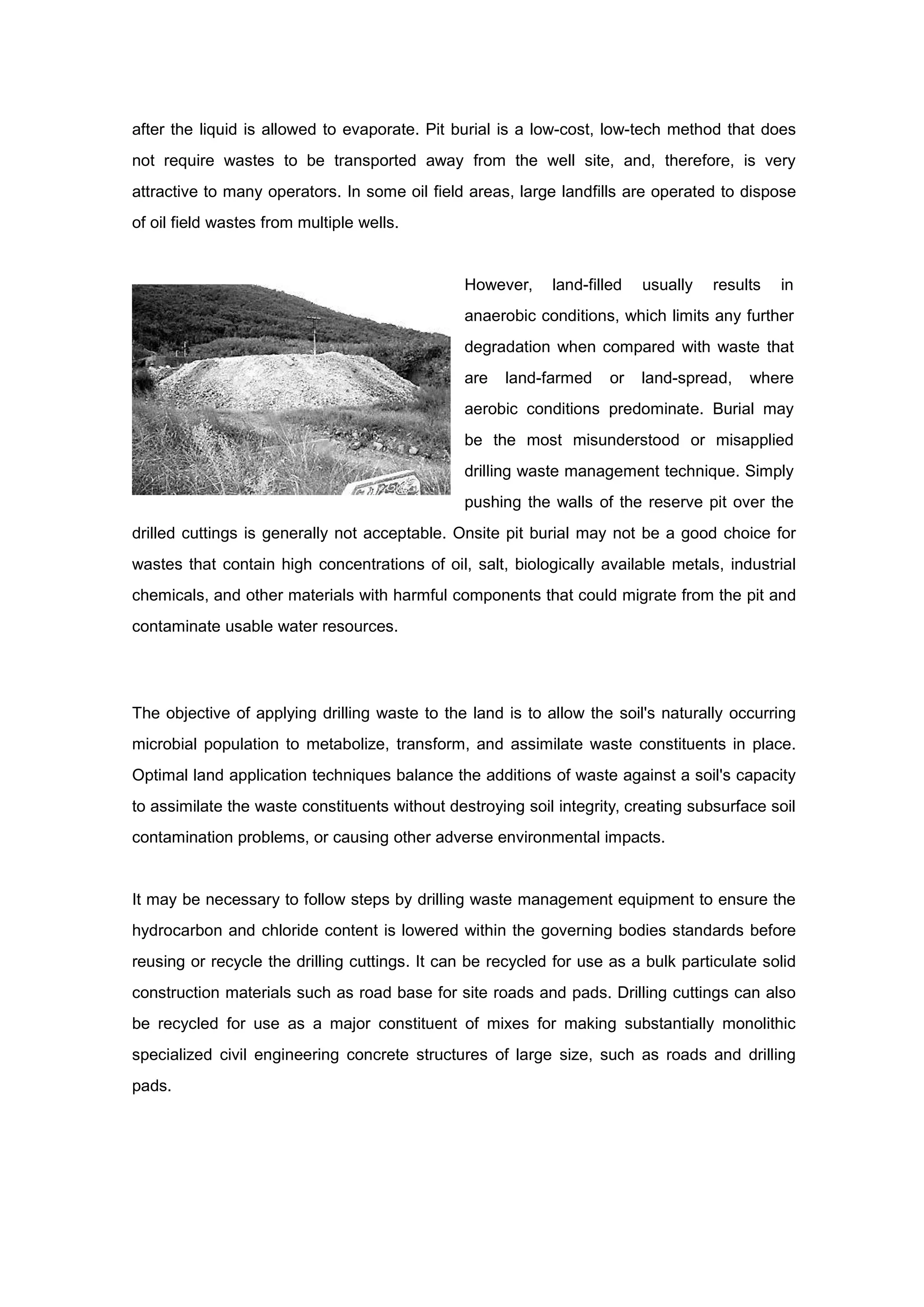 Drilling Waste Management in Oil & Gas Industry | PDF